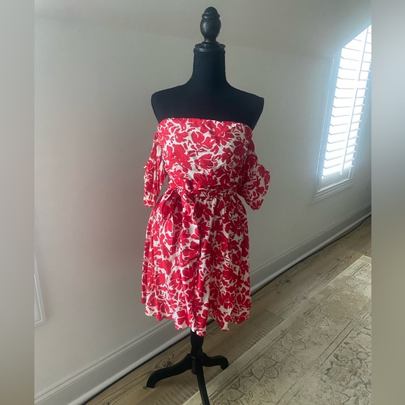 Aakaa | Dresses | Nwt Red And White Floral Aakaa Dress | Poshmark